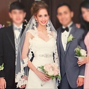 Disney | Accessories | Disney Bridal Veil In Ivory With Lace And ...